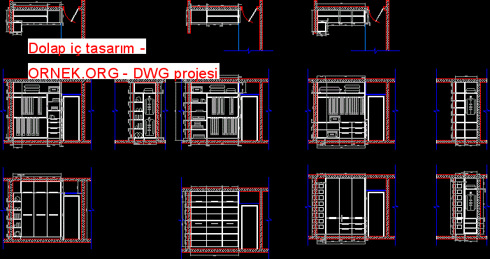 Proje Sitesi | Dolap iç tasarım Autocad Projesi