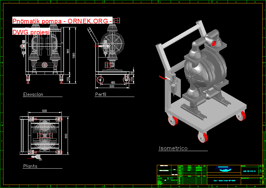 Proje Sitesi | Pnömatik pompa Autocad Projesi