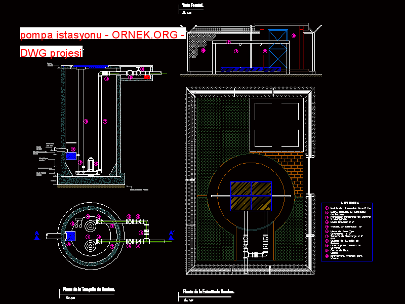 Proje Sitesi | pompa istasyonu Autocad Projesi